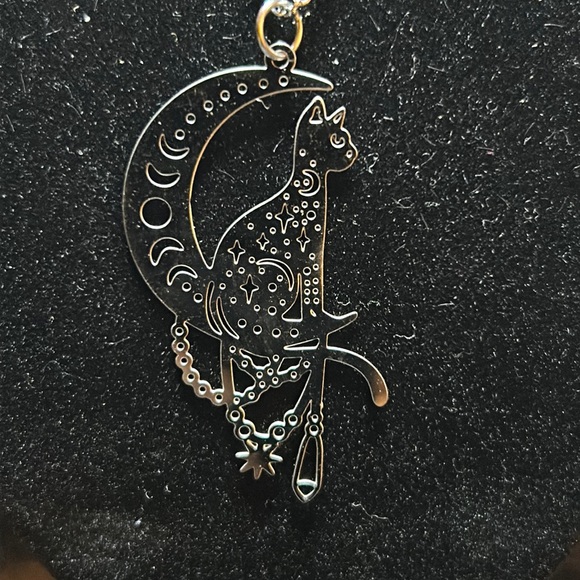 Jewelry | Moon And Cat Pendant | Poshmark